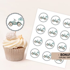 Printable Cupcake Toppers Editable Cake Toppers Template Race Car Boy ...