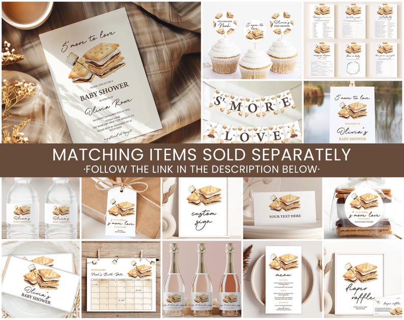 Editable Baby Shower Games Bundle, Set | Smore to Love, Smore Fun ...