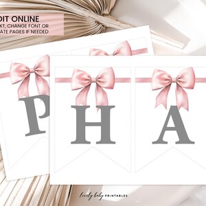 Happy Birthday Banner | Pink Bow, Coquette Bow, Soft Pink Ribbon ...