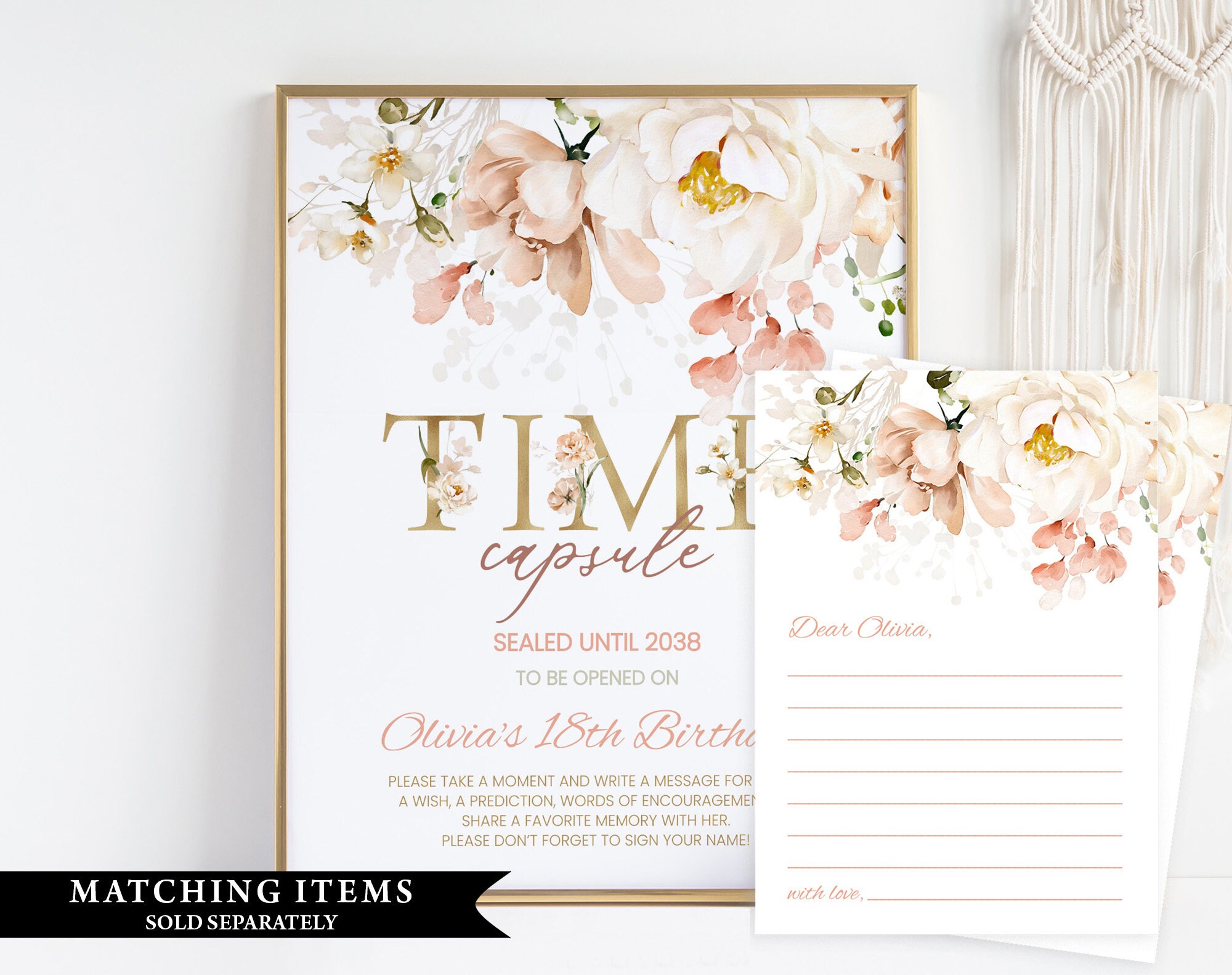 Boho Floral Favor Tags Printable Birthday Party Favors Blush | Etsy