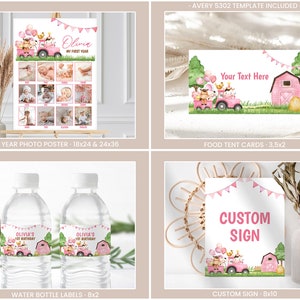 Farm Birthday Bundle, Girls 1st Birthday Invite | Farm Animals, Barn ...