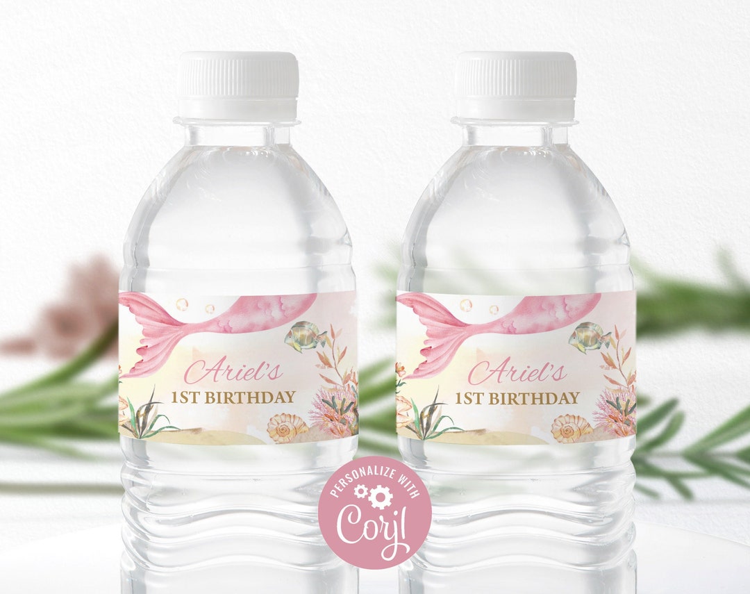 Editable Water Bottle Label Mermaid, Under the Sea, Summer Printable ...