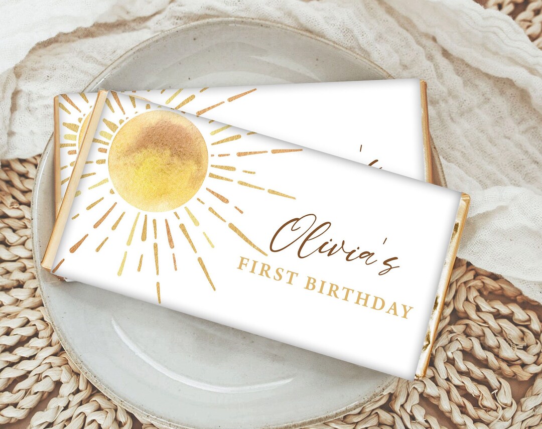 Editable Chocolate Bar Wrapper, Candy Bar Wrapper Sun Sunshine Our ...