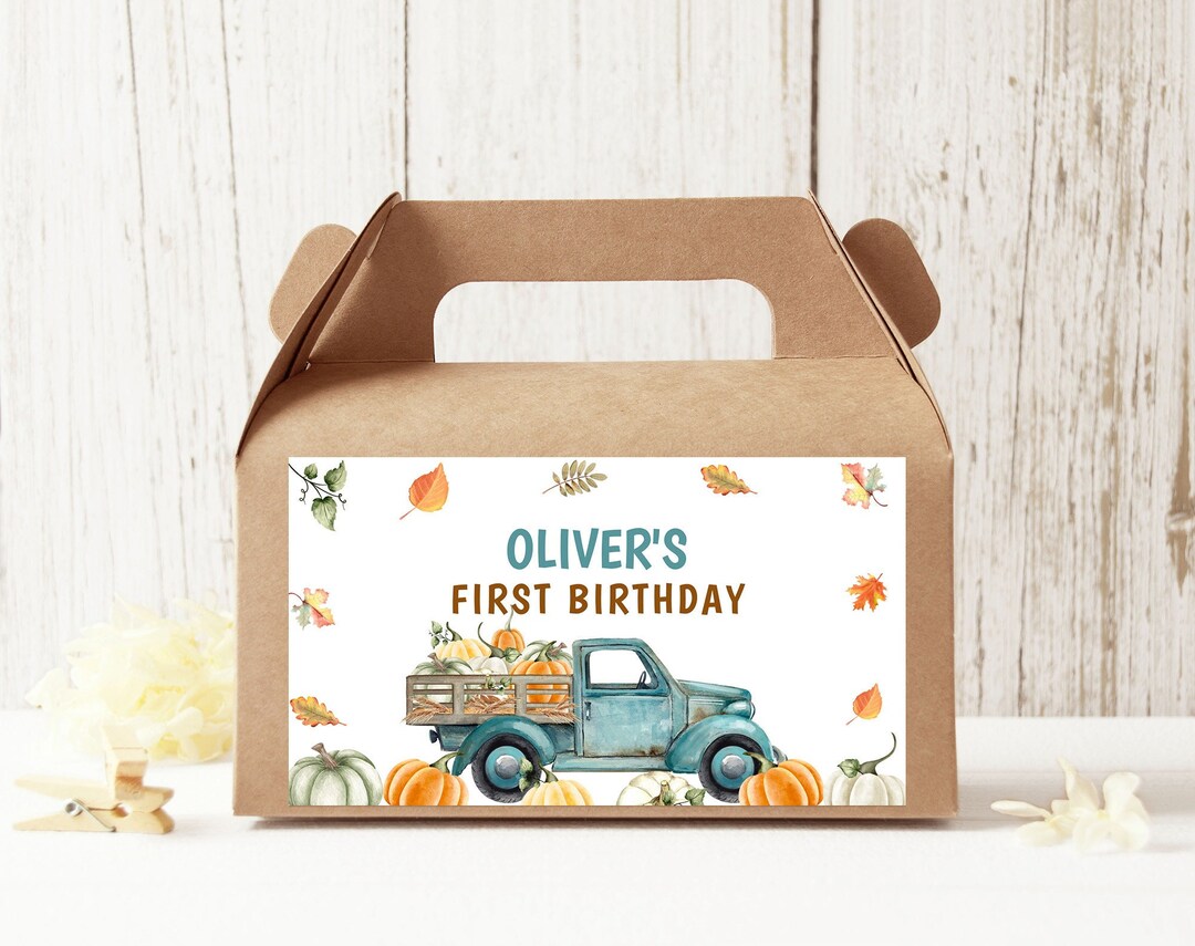 Gable Box Label, Gable Gift Box Sticker | Pumpkin Truck, Our Little ...