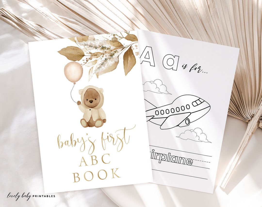 Alphabet Coloring Book Printable Baby ABC Book Teddy Bear - Etsy