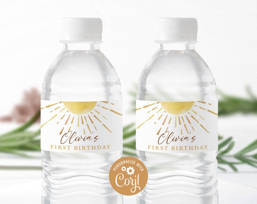 Editable Water Bottle Labels Sun, Sunshine, Our Little Sunshine ...