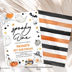 Spooky ONE Birthday Invitation, Boys 1st Birthday Invite | Spooky ONE ...