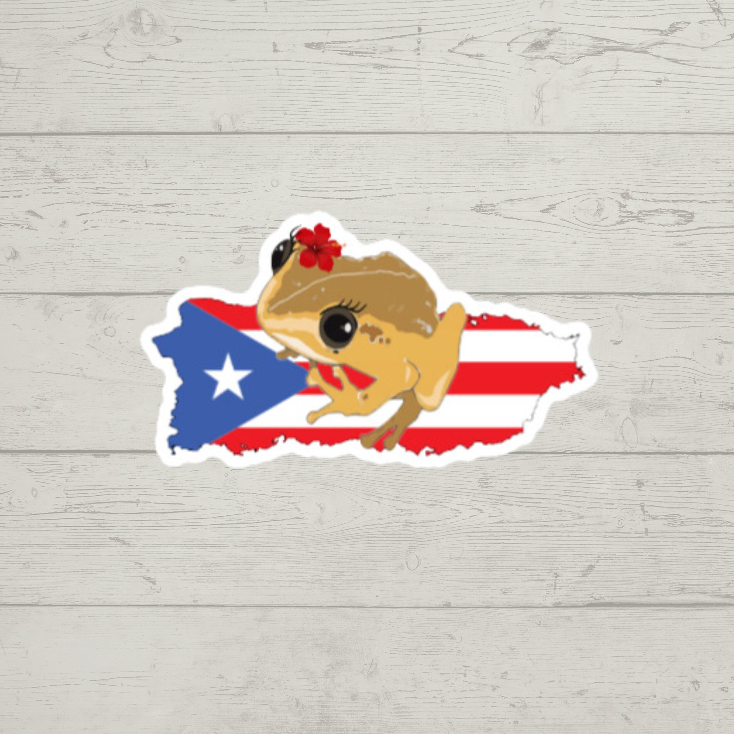 Puerto Rico Sticker, Puerto Rican Flag, Coqui Design. Die Cut Stickers ...