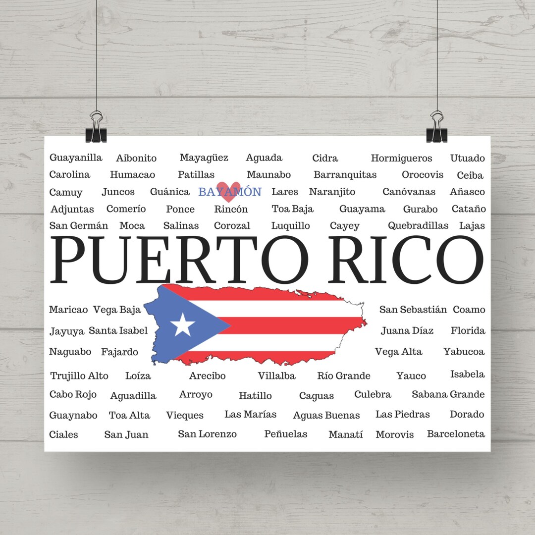 Personalized Puerto Rico Printable Wall Art, Digital Download, Home ...