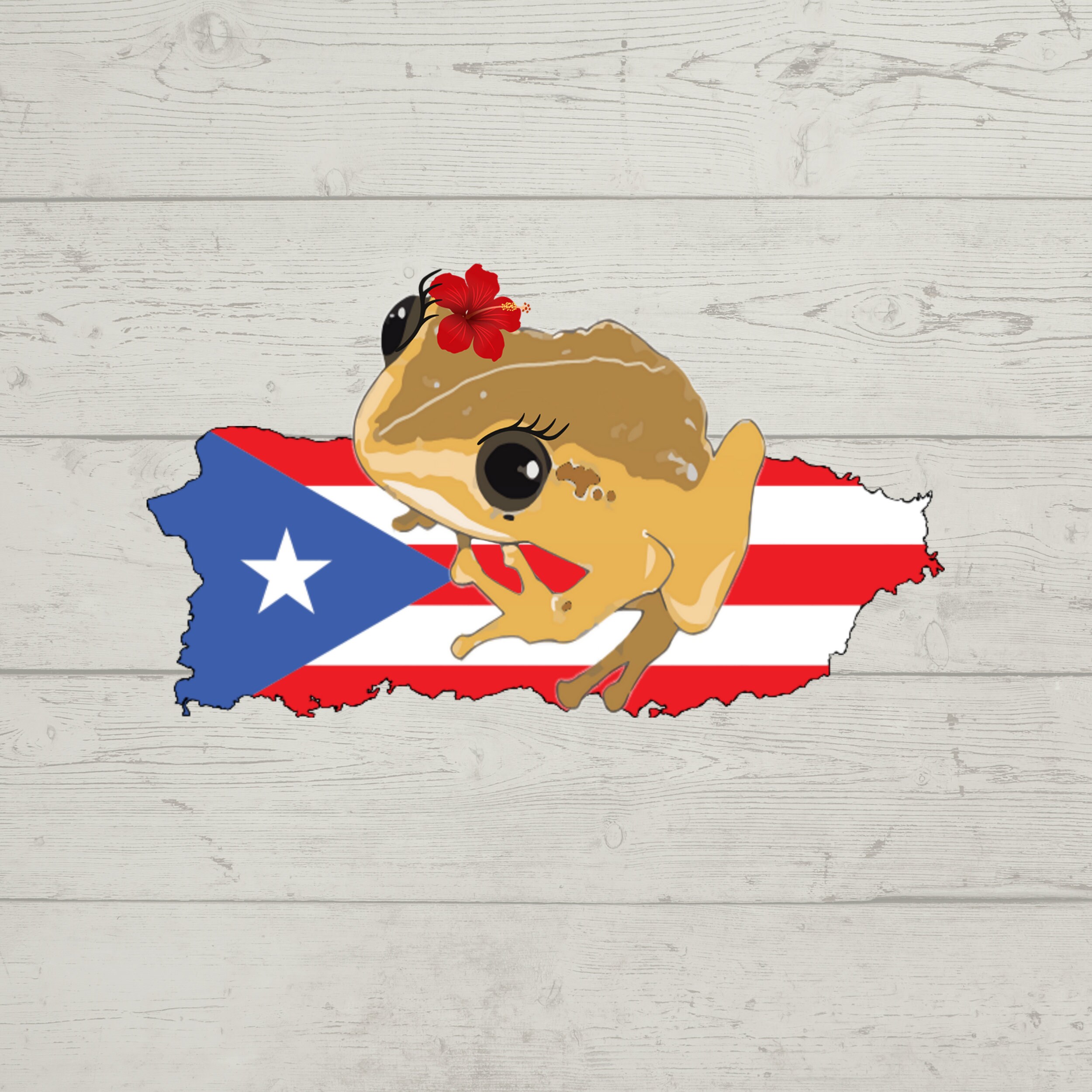 Puerto Rico Sticker, Puerto Rican Flag, Coqui Design, UV DTF Stickers ...