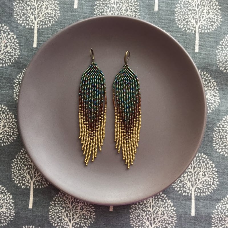 Long Fringe Earrings - Etsy