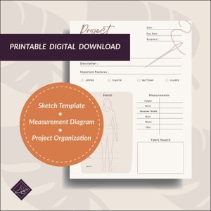 Sewing Project Planner & Sketch Planner - Sewing Planner PDF, Project ...