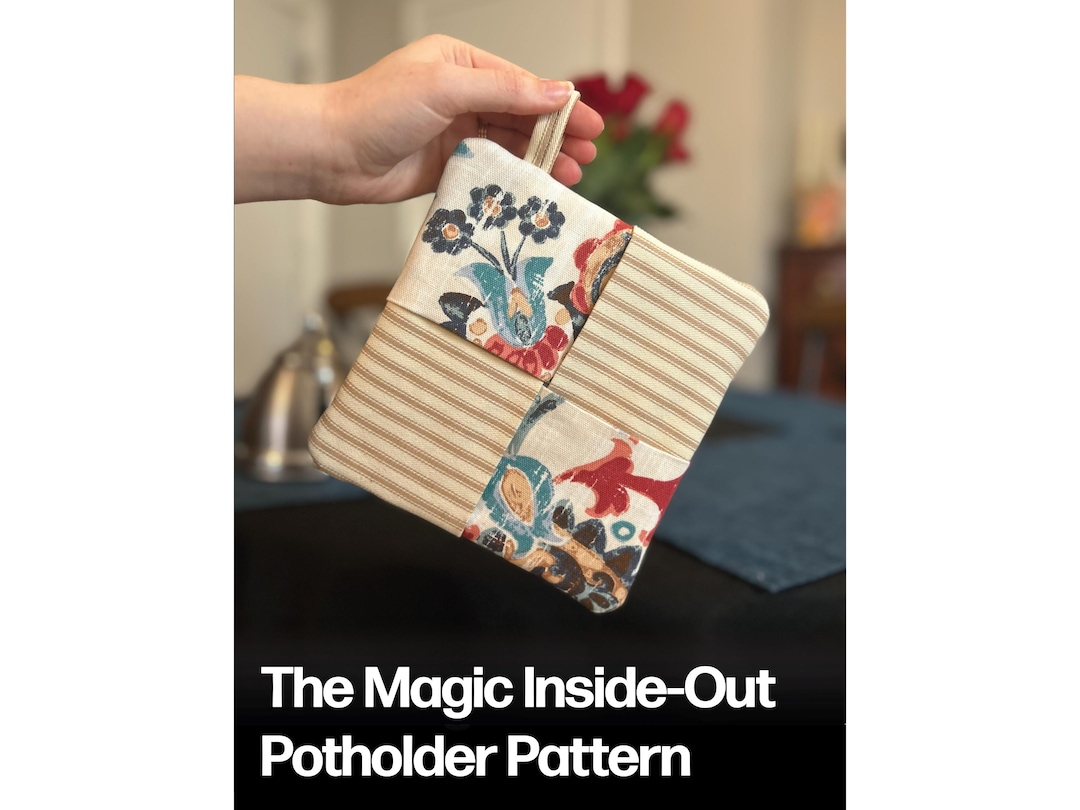 Easy Potholder Sewing Pattern PDF for Beginners – First Sewing Project ...