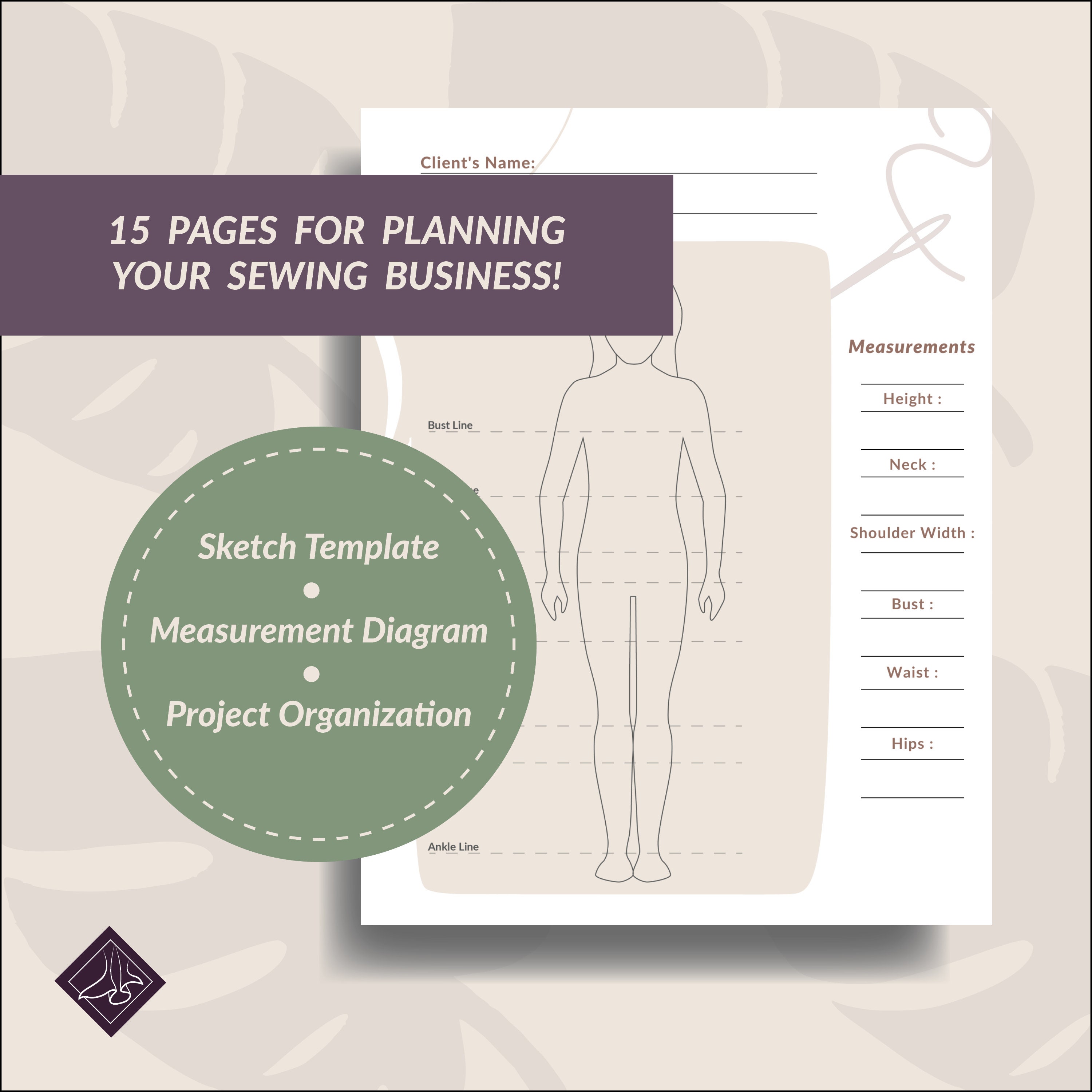 Tailor's Small Business Planner - Sewing Planner Printable, Sewing ...