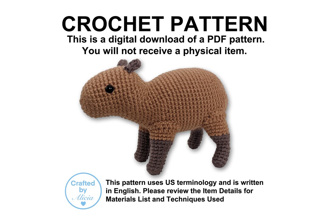 PDF PATTERN: Amigurumi Crochet Capybara digital Download - Etsy