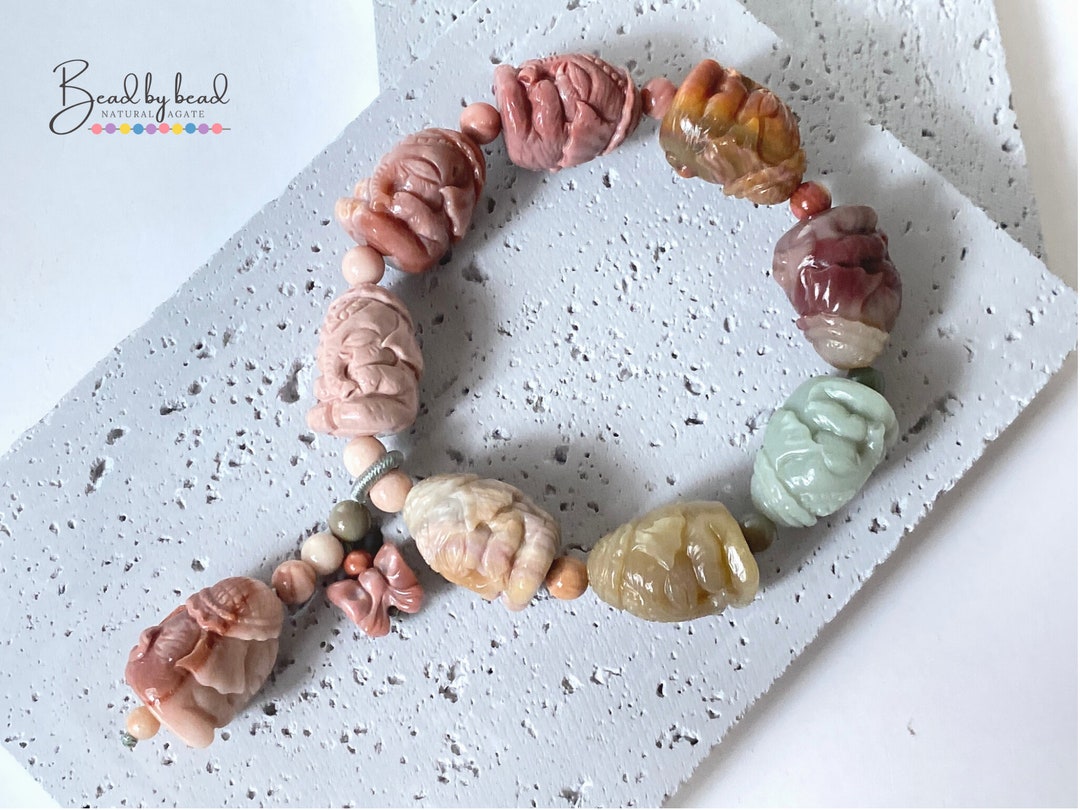 Alashan Agate Cute Elephant Deity Charm Bracelet Natural - Etsy