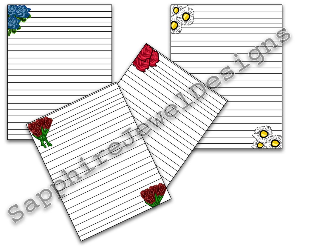 Set of 4 - Printable Stationary - Digital Downloads - Etsy