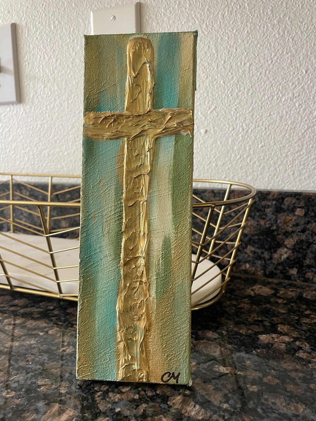 Cross, Beautiful Hand Painted on Canvas, 3” X 9" - Etsy