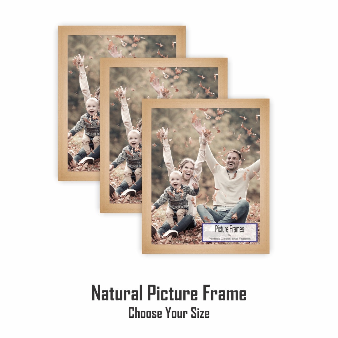 3 Pack Natural Wood Picture Frames for Photos and Wall Art Real Wood ...