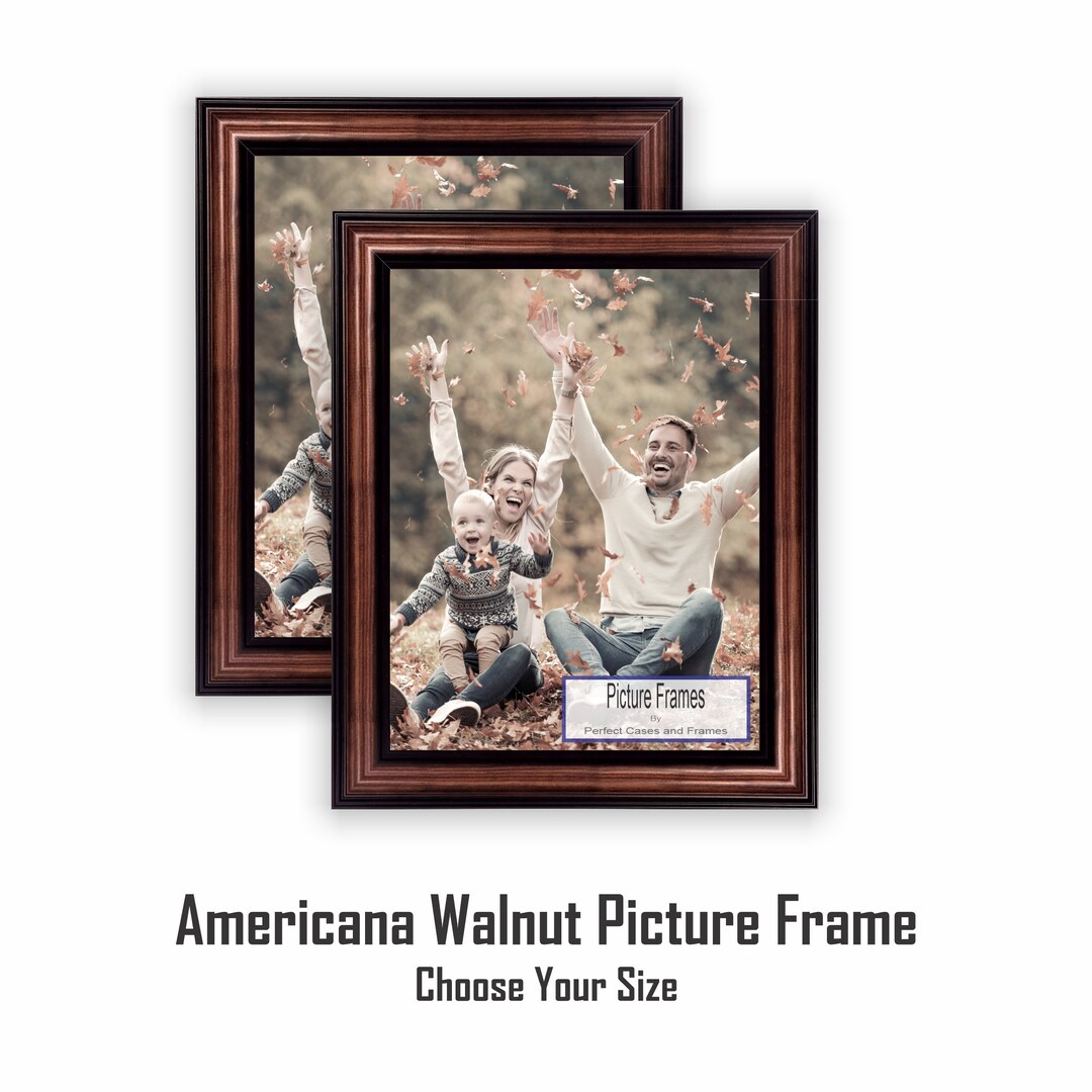 2 Pack Americana Walnut Picture Frames for Photos / Wall Art Real Wood ...