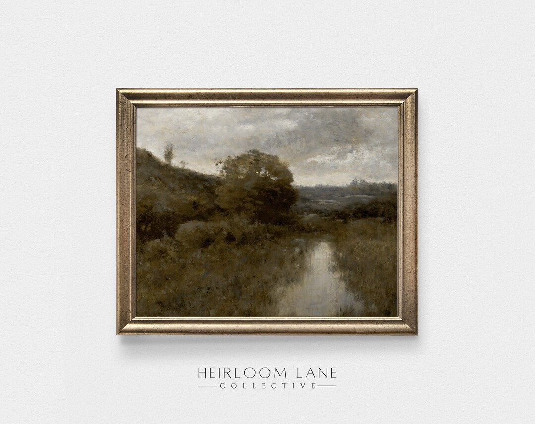 Vintage Fall River Meadow Print Digital Download | Stream Artwork ...