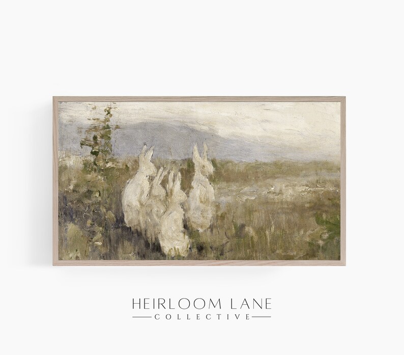 Vintage Spring Bunny Painting Instant Digital Download Frame - Etsy