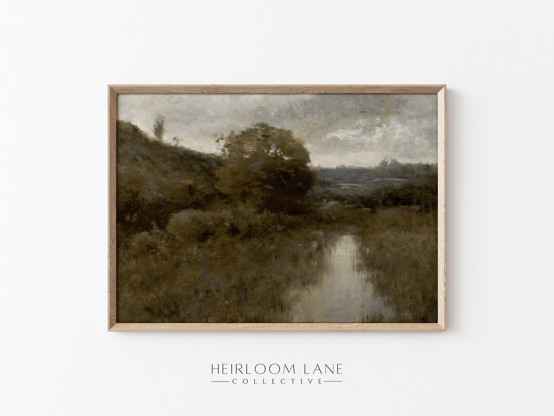 Vintage Fall River Meadow Print Digital Download | Stream Artwork ...
