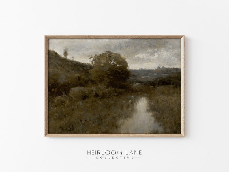 Vintage Fall River Meadow Print Digital Download | Stream Artwork ...