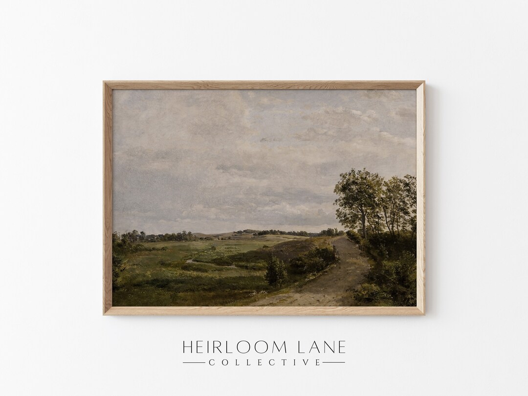 Vintage Country Lane Print Digital Download | Spring Road Artwork ...