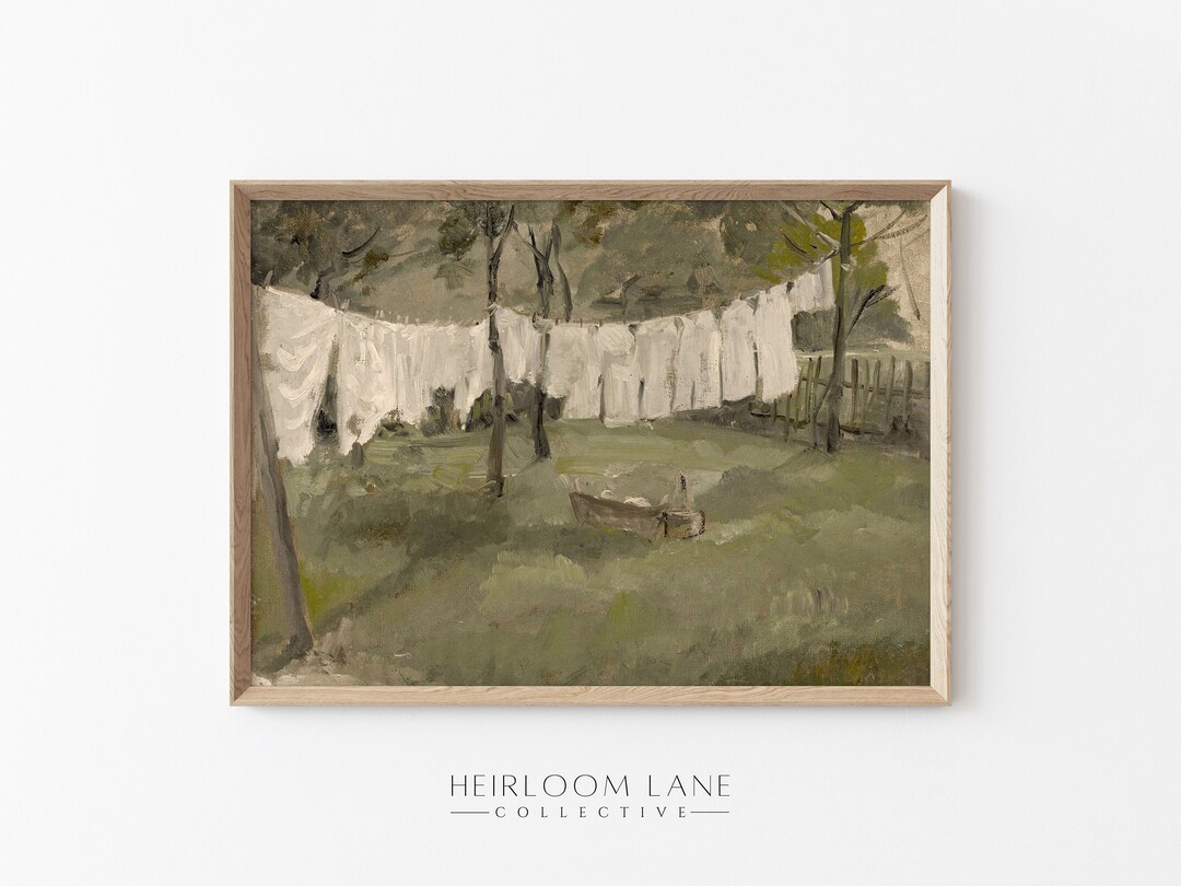 Vintage Laundry Day Print Digital Download | Farm Homestead Artwork ...