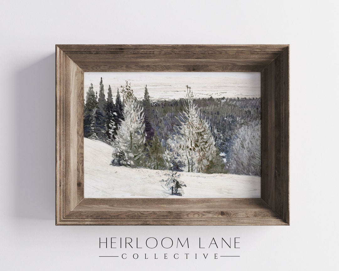 Vintage Winter Trees Art Print | Printable Digital Download | Snowy ...