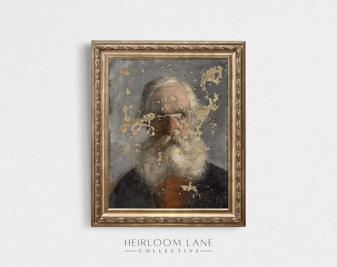 Vintage Old Man Portrait Print: Aged Beard Artwork (digital Download ...