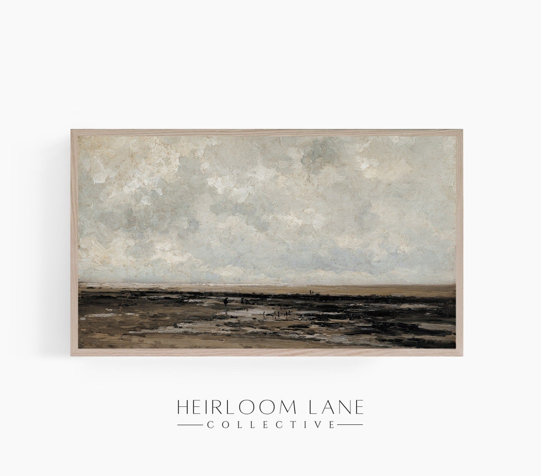 Cloudy Villerville Beach Vintage Painting Digital Download | Frame TV ...