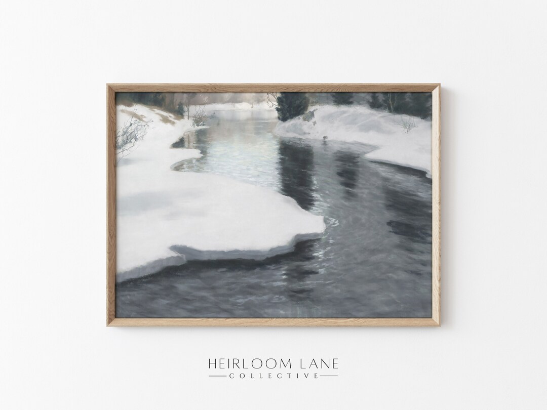 Snowy River Painting | Printable Digital Download | Vintage Winter ...