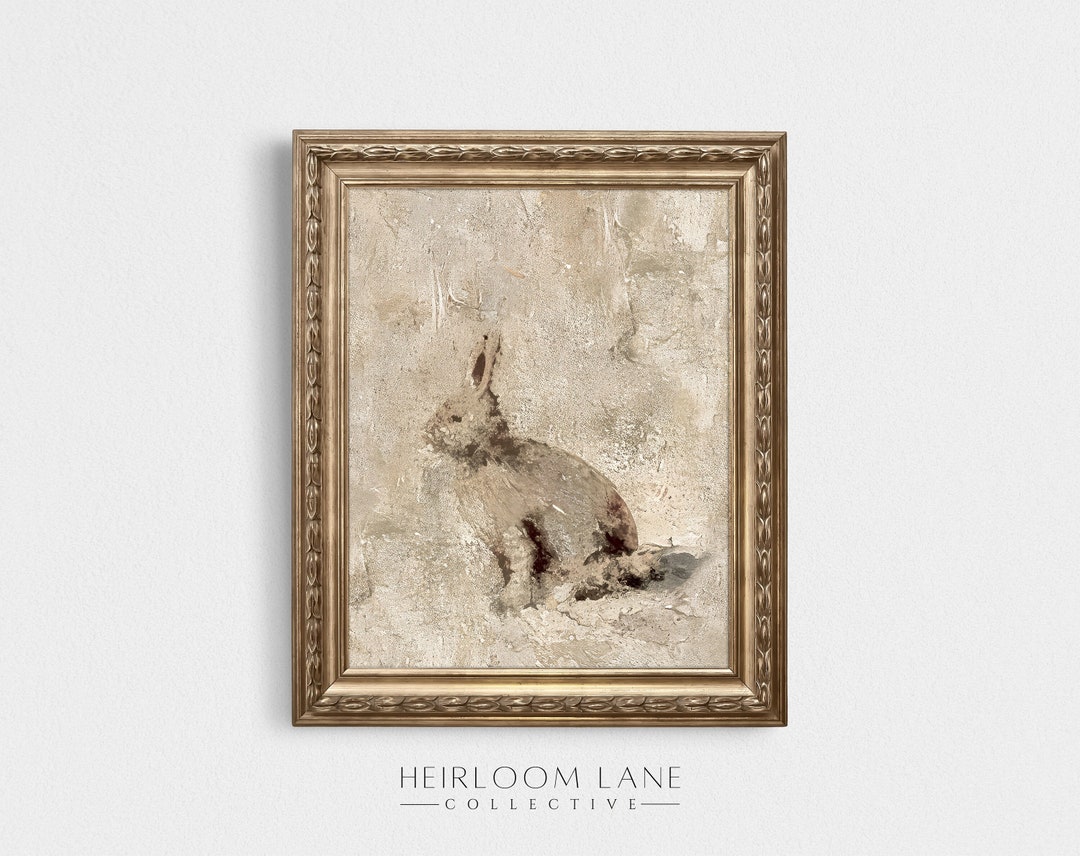 Vintage Bunny Painting Portrait | Printable Digital Download | Easter ...