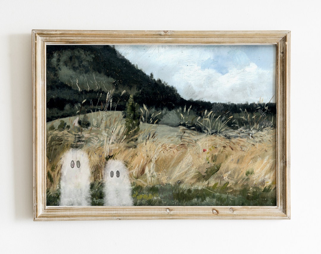 Vintage Ghost Painting Instant Digital Download | Halloween Wall Art ...