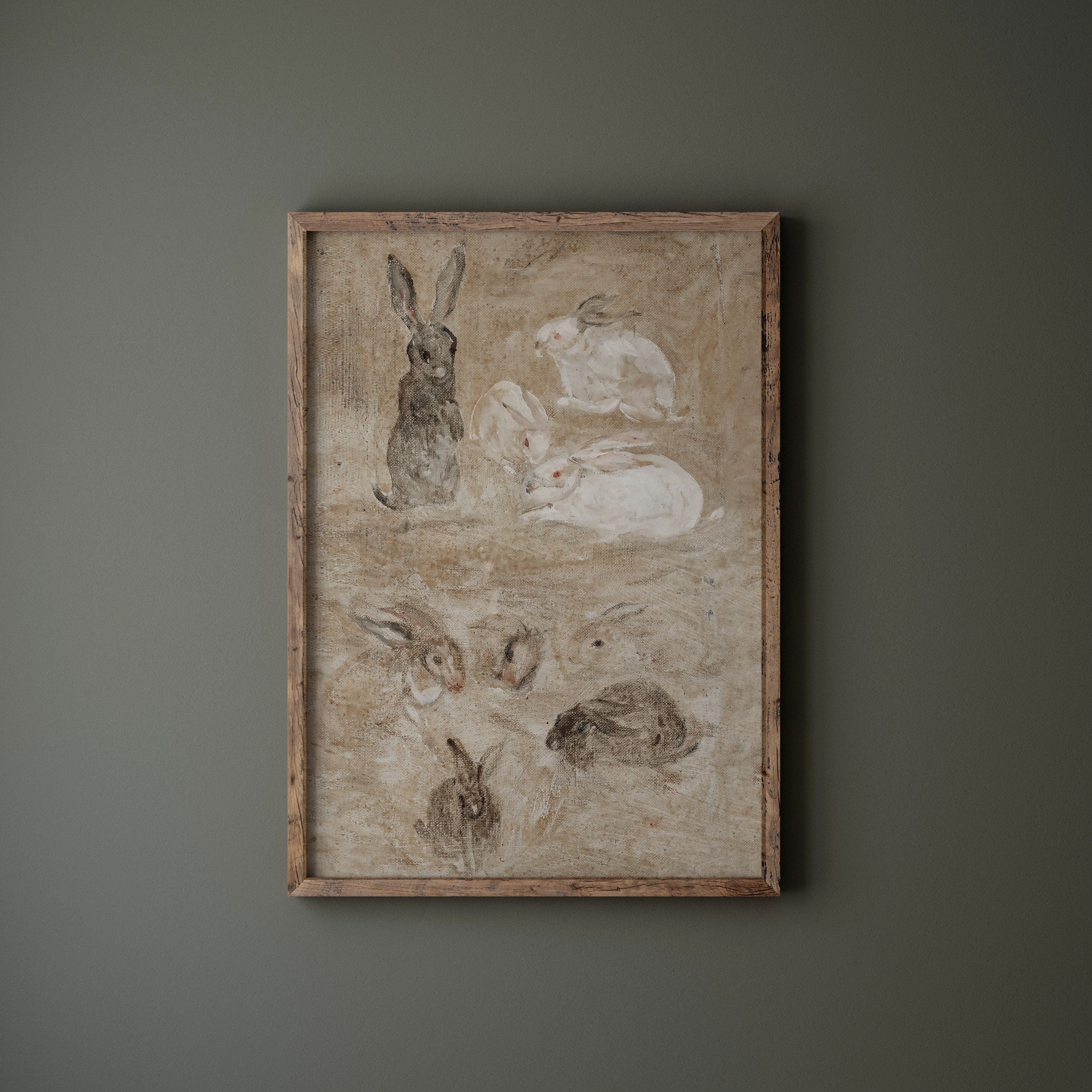 Vintage Bunnies Painting | Printable Digital Download | Vintage Easter ...