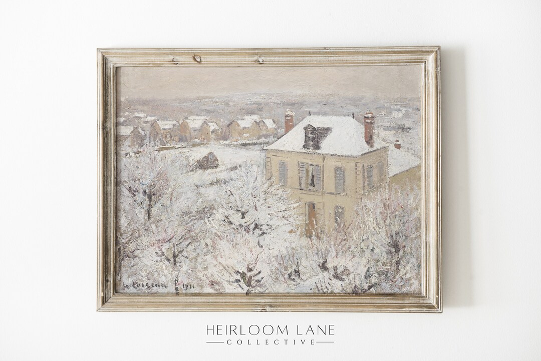 Vintage Winter House Painting | Printable Digital Download | Vintage ...