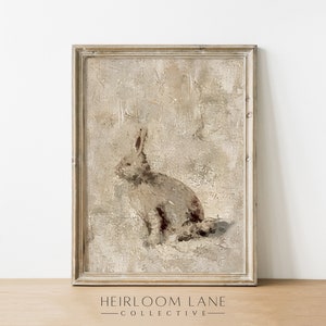 Vintage Bunny Painting Portrait | Printable Digital Download | Easter ...
