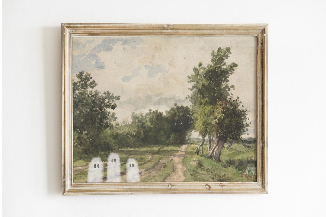 Vintage Ghosts Painting Instant Digital Download Halloween Wall Art ...
