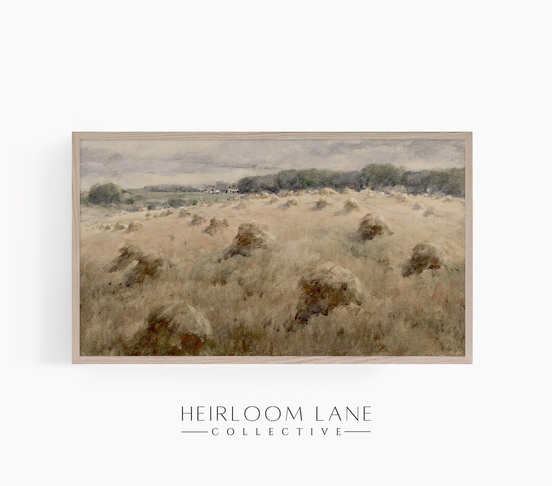 Haystacks in a Field Painting Instant Digital Download Frame TV Size ...