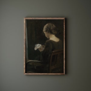 Vintage Woman Sewing Portrait Instant Digital Download | Fall Wall Art ...