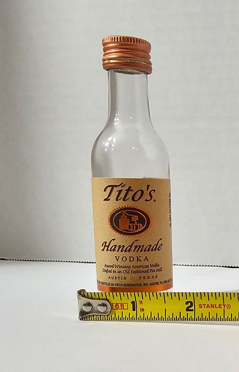 2 Empty Glass Tito's Mini Liquor Bottles, Used. 50ml - Etsy