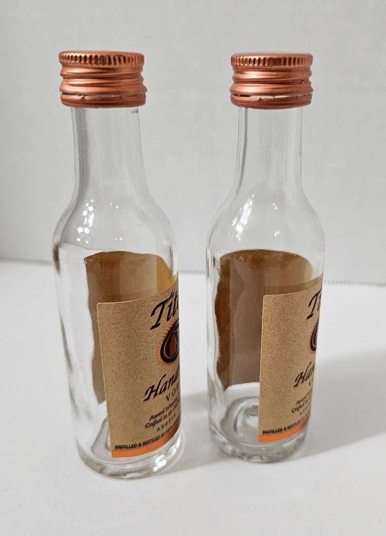 2 Empty Glass Tito's Mini Liquor Bottles, Used. 50ml - Etsy