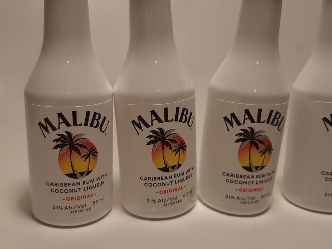 Malibu Rum 6 mini liquor bottles empty used 50mL | Etsy