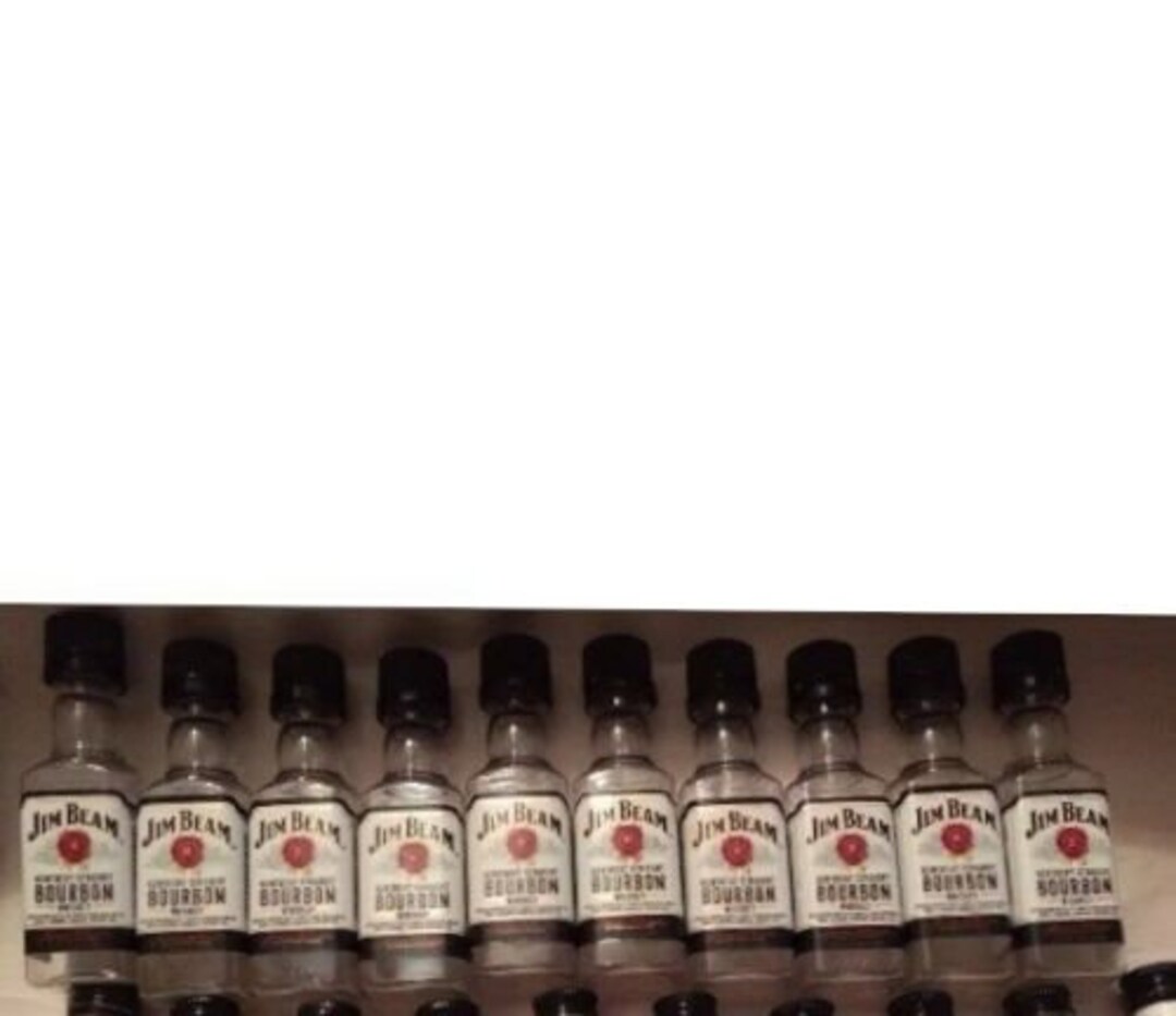 10 Empty Jim Beam Mini Liquor Bottles. Empty, Plastic 50ml Preciously ...