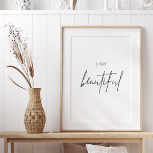 I Am Beautiful Print Printable Wall Art Quote Prints Positive ...