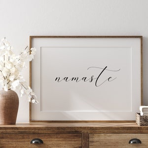 Namaste Print Bedroom Wall Art Living Room Decor Bathroom Wall Hanging ...