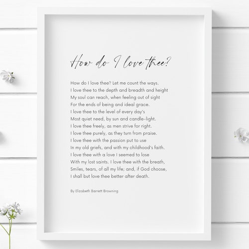 Elizabeth Barrett Browning How Do I Love Thee Sonnet 43 - Etsy