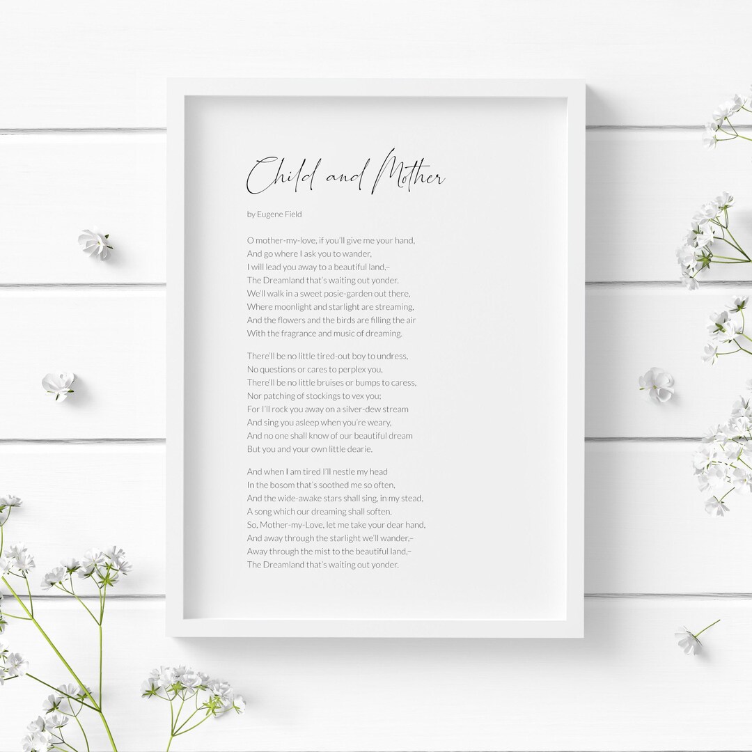 Sympathy Gift | Child and Mother Print | Eugene Field Poem | Sorry for ...